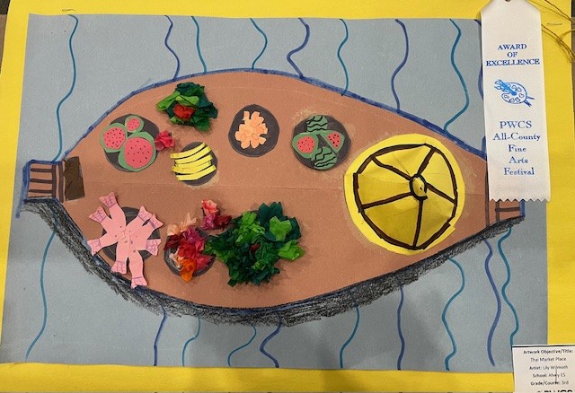 Student Wins White Ribbon at PWCS Arts Festival - Alvey Elementary School